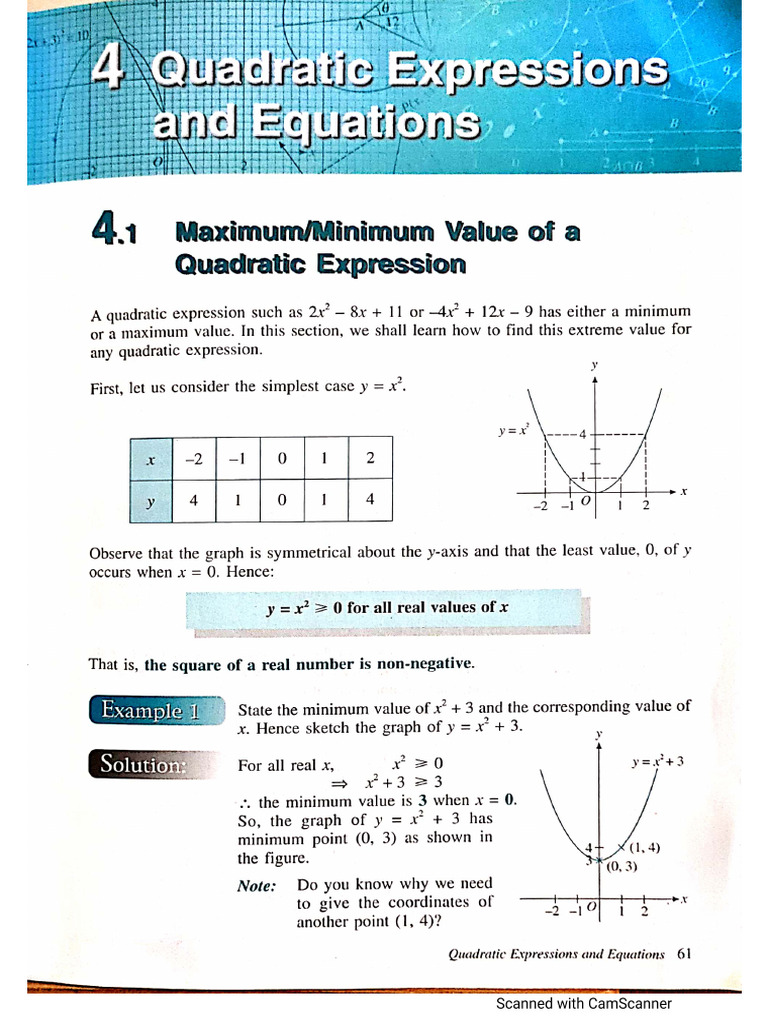 Chapter 4 Quadratic Expressions and Equations | PDF