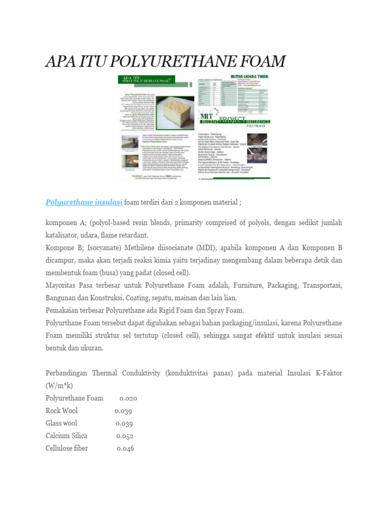 Insulasi Atap dengan Polyurethane Foam | PDF