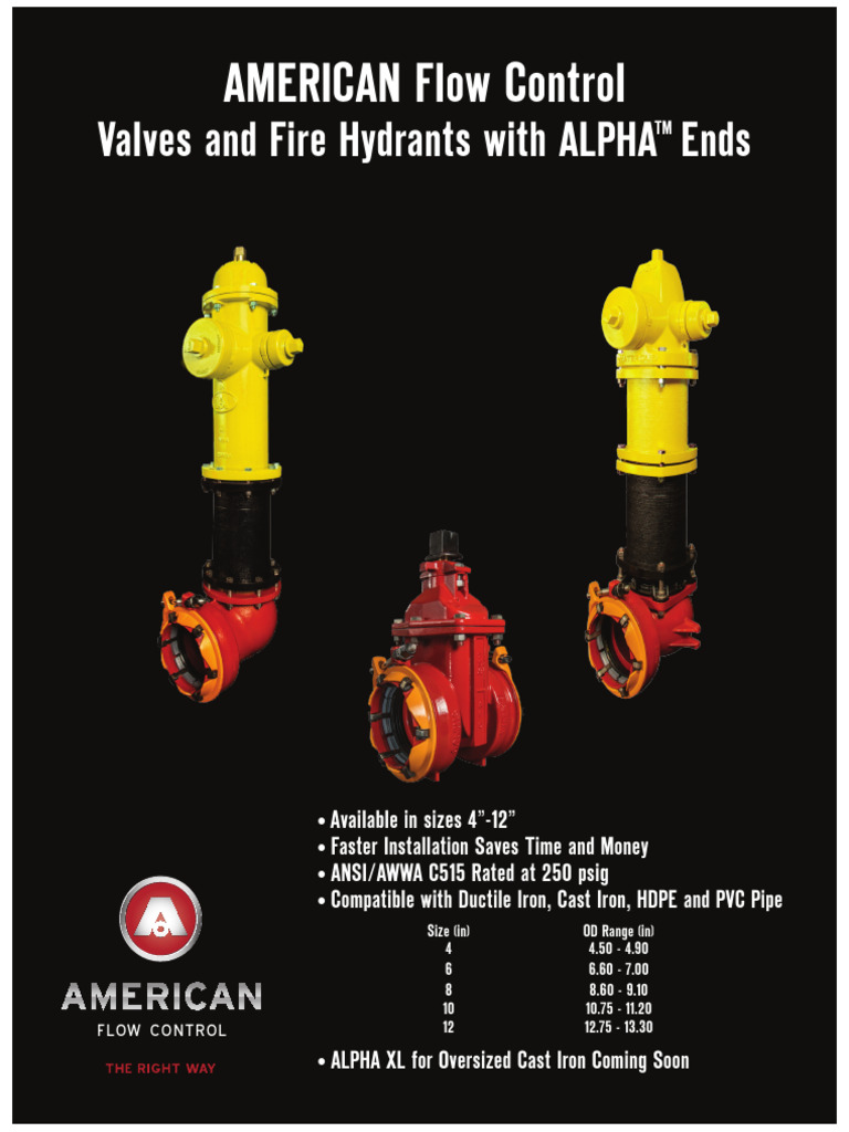 American Flow Control Valves and Fire Hydrants With Alpha Ends | Download Free PDF | Pipe (Fluid ...