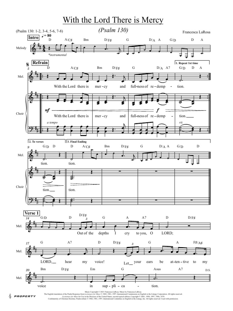 Psalm 130: With the Lord There is Mercy | PDF | Psalms | Religious Music