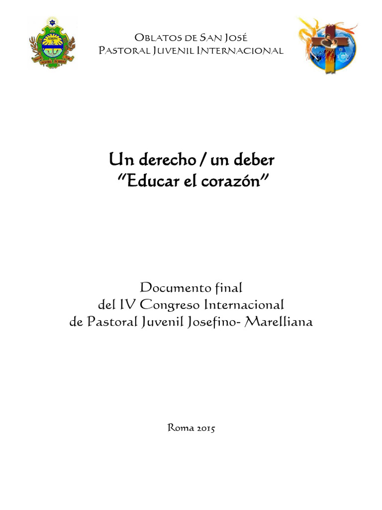2015_educar El Corazón - IV Encuentro Mundial de La Pjjm | PDF | Familia