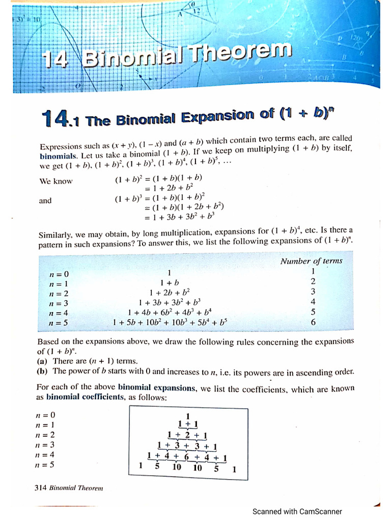 Chapter 14 Binomial Theorem | PDF