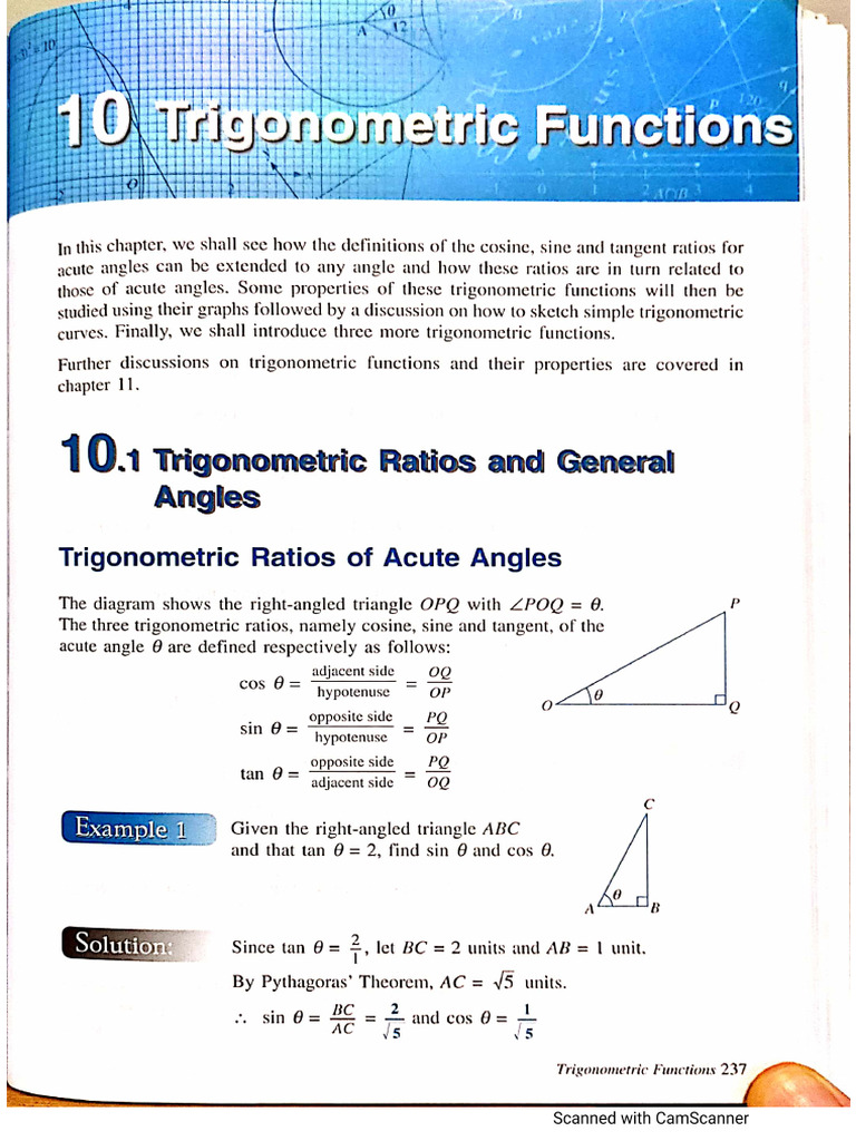 Chapter 10 Trigonometric Functions | PDF