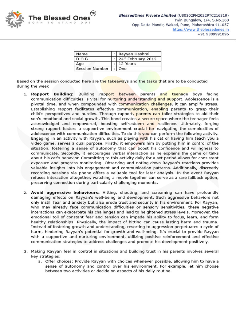 Behaviour Modifications - Session 1 | PDF | Adolescence | Aggression