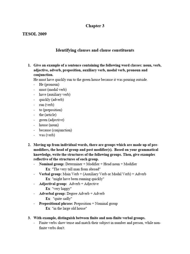 Chapter 3 | PDF | Verb | Adverb