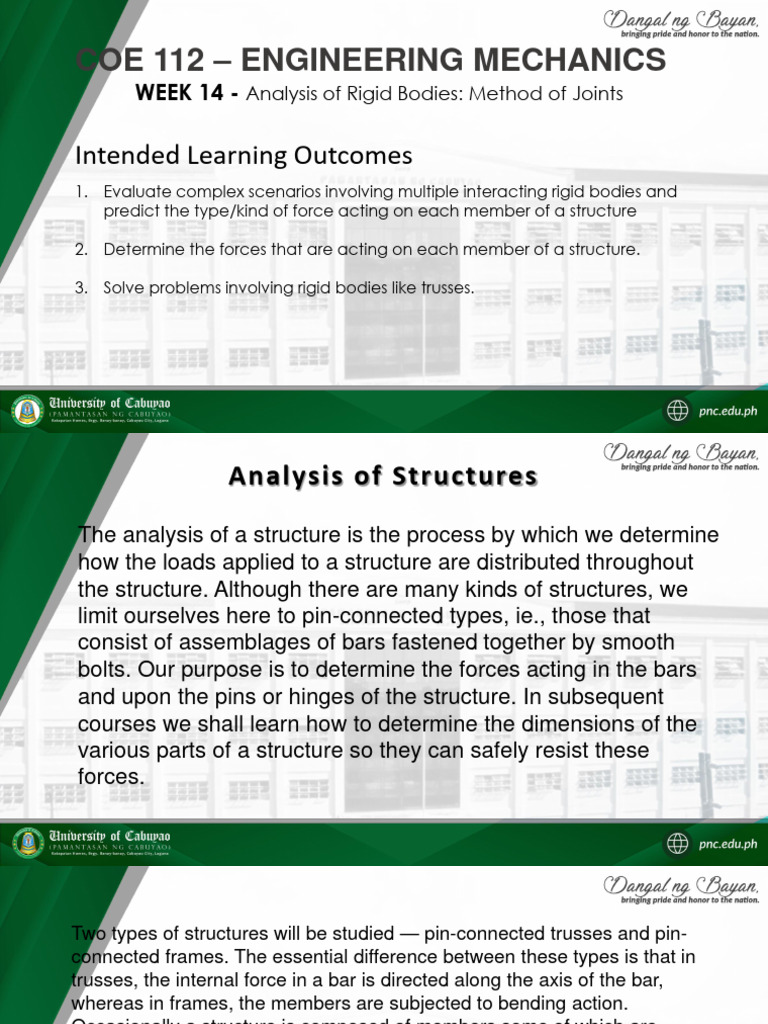 Week 14 Coe 112 Module (20231130212210) | PDF | Truss | Force