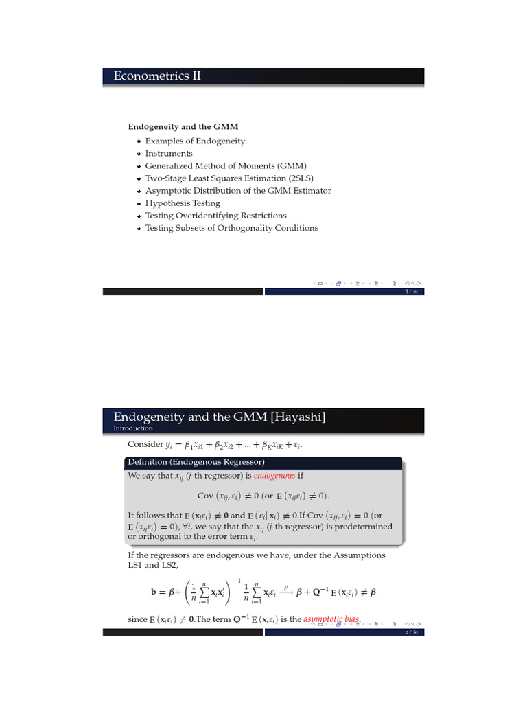 Topic 3 V 6 | PDF | Endogeneity (Econometrics) | Ordinary Least Squares