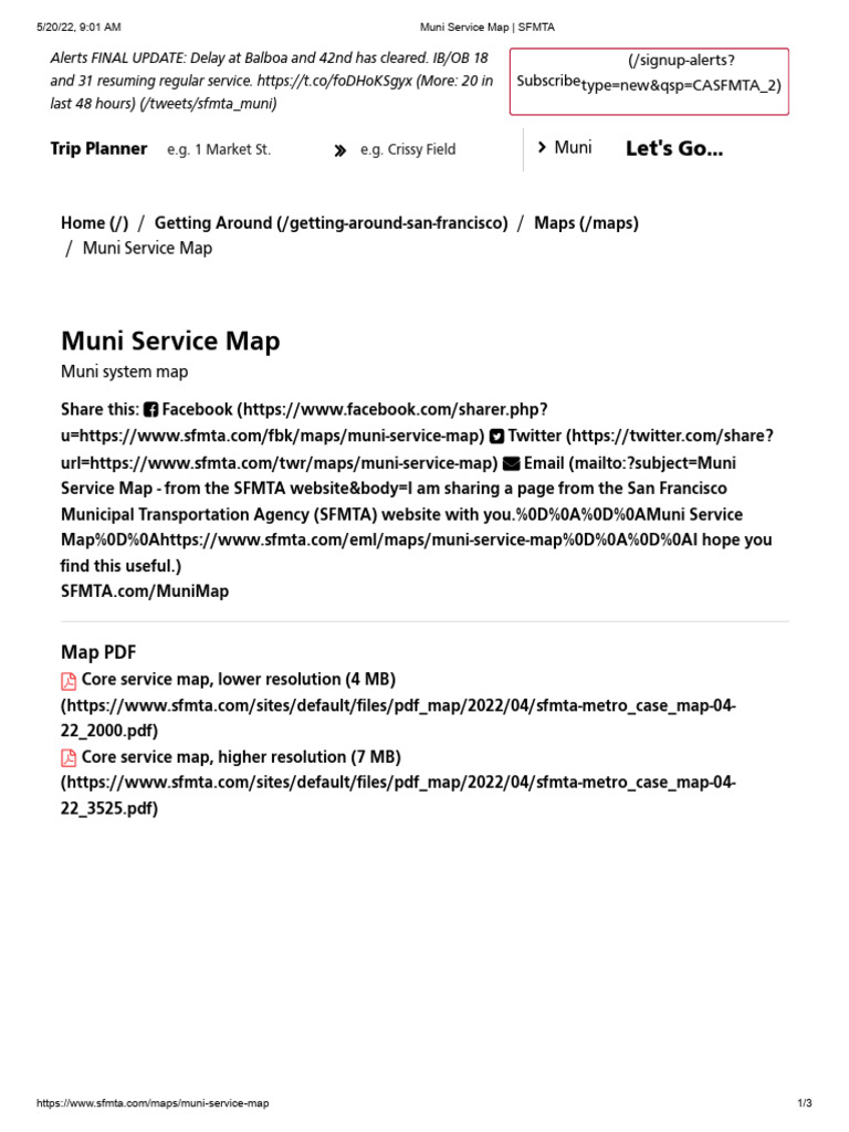 5 - SFMTA, MUNI Service Map 2020 | PDF | Comma Separated Values | Computing