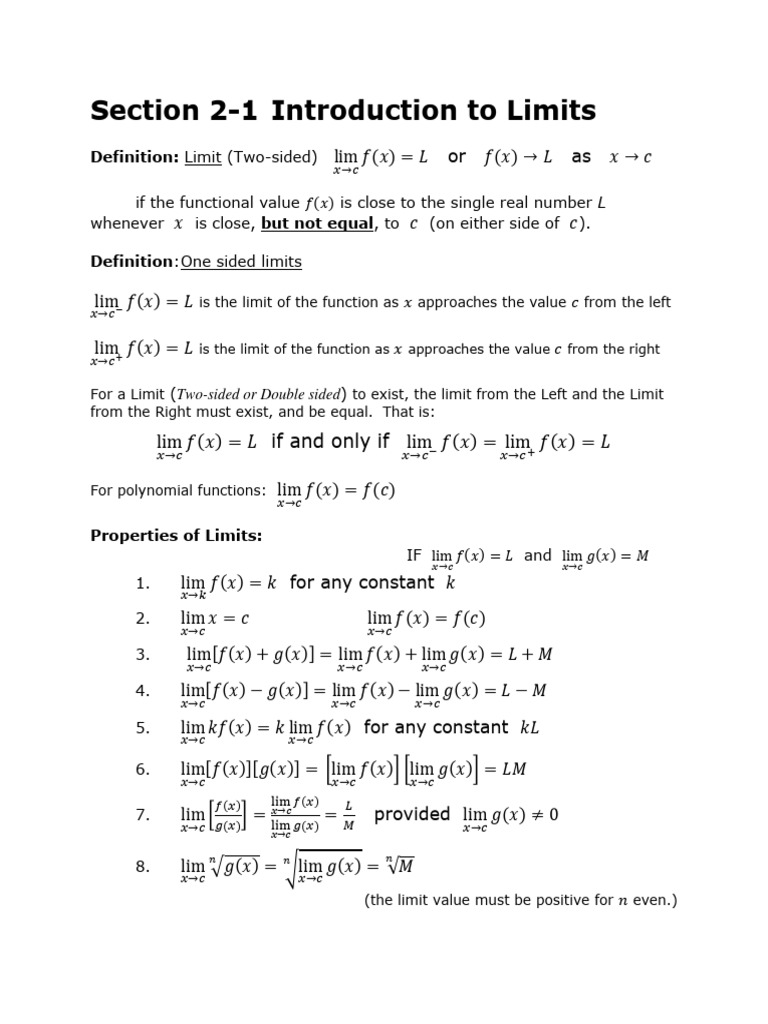 Limits | PDF | Asymptote | Functions And Mappings