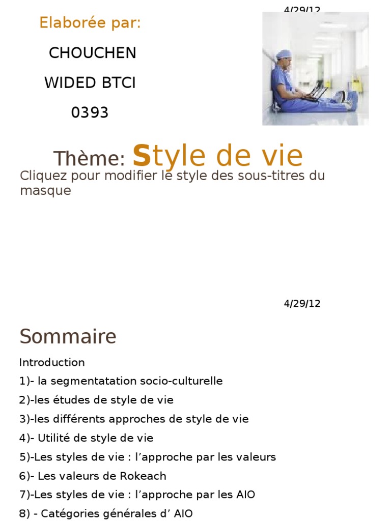 Style de Vie | PDF | Mode de vie (Sociologie) | Valeurs (Éthique)