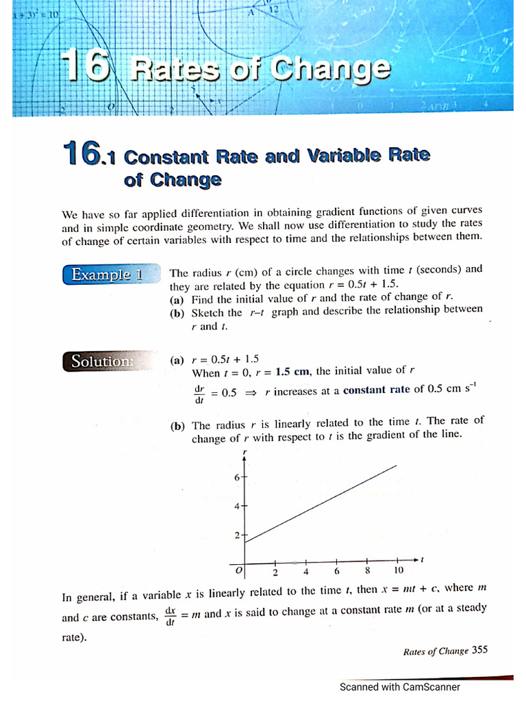 Chapter 16 Rates of Change | PDF
