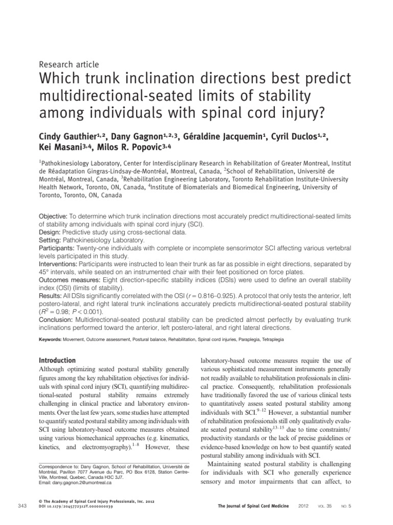 Which Trunk Inclination Directions Best Predict Multidirectional-Seated ...