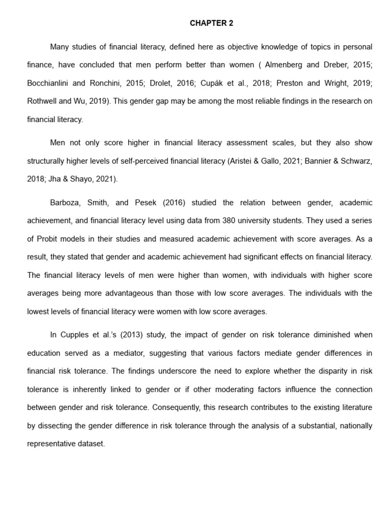 Gender Differences PR2 RRL | PDF | Literacy | Risk