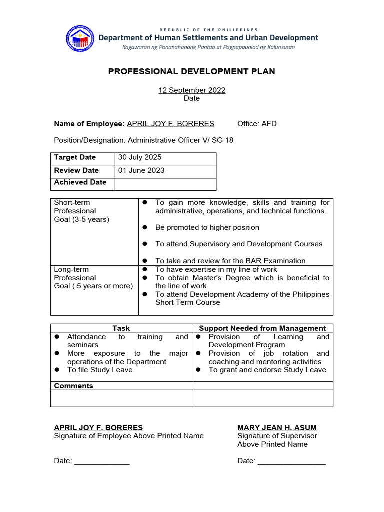 Professional Development Plan | PDF | Learning | Cognition