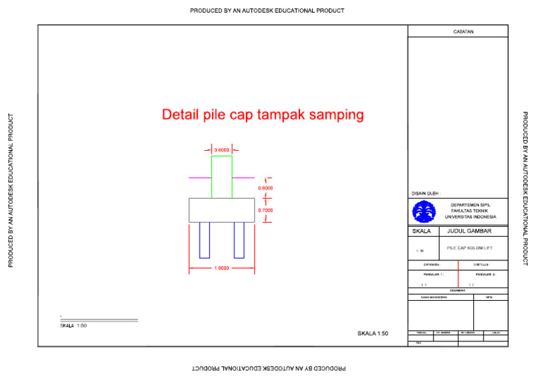 Pile Cap Samping Kolom Lift | PDF