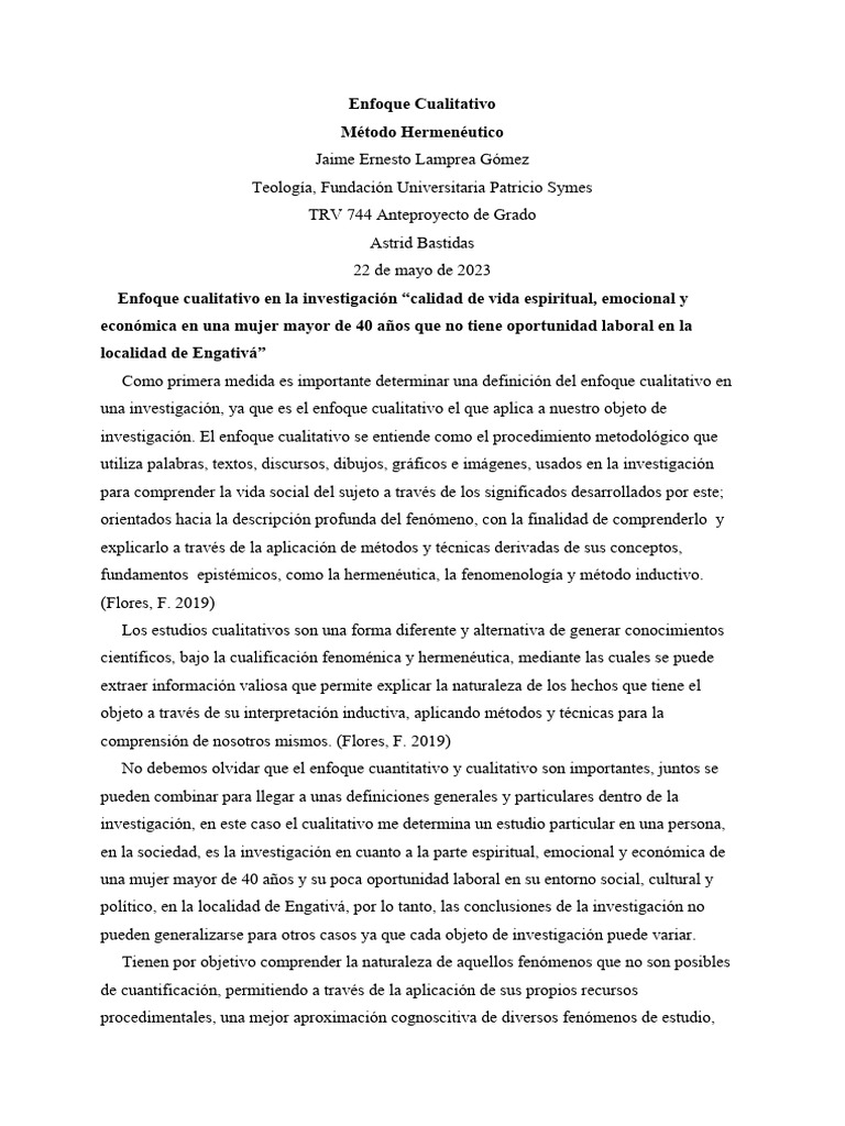 Enfoque Cualitativo | PDF | Hermenéutica | Metodología