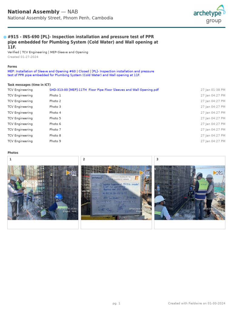 #915 INS-690 (PL) - Inspection Installation and Pressure Test of PPR ...