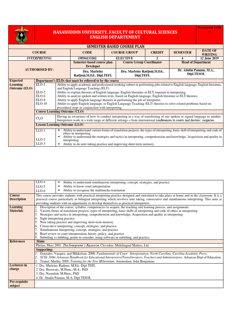 RPS INTERPRETING (English) | PDF | Language Interpretation | Language Education