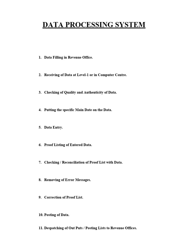 DPS (Data Processing System) | PDF