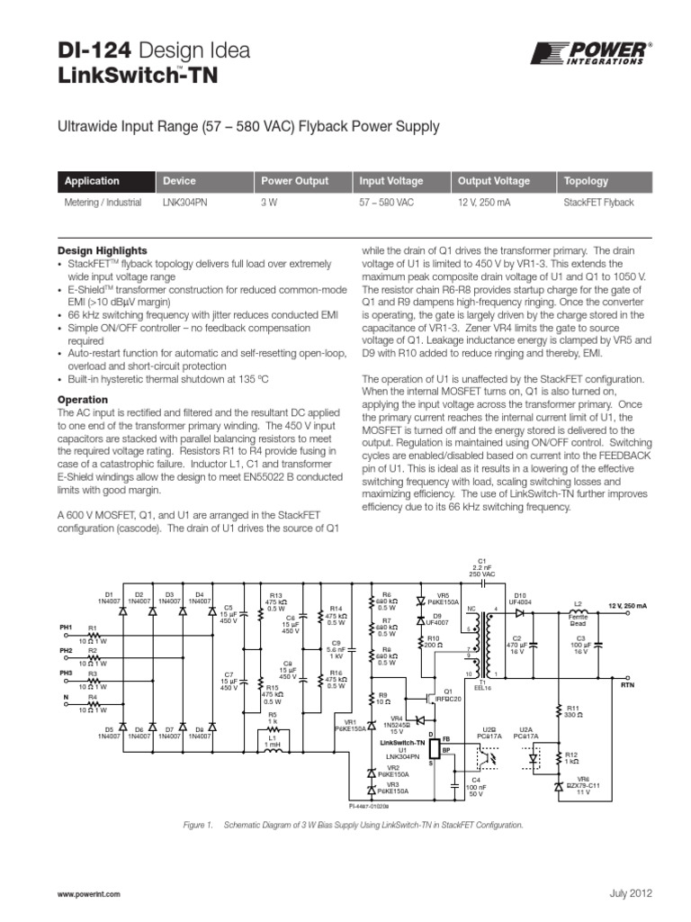 Di 124 | PDF | Power Supply | Transformer
