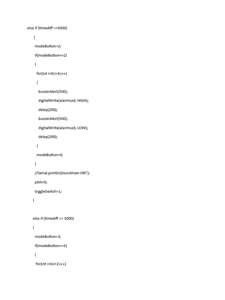 Alarm System Control Logic Code | PDF