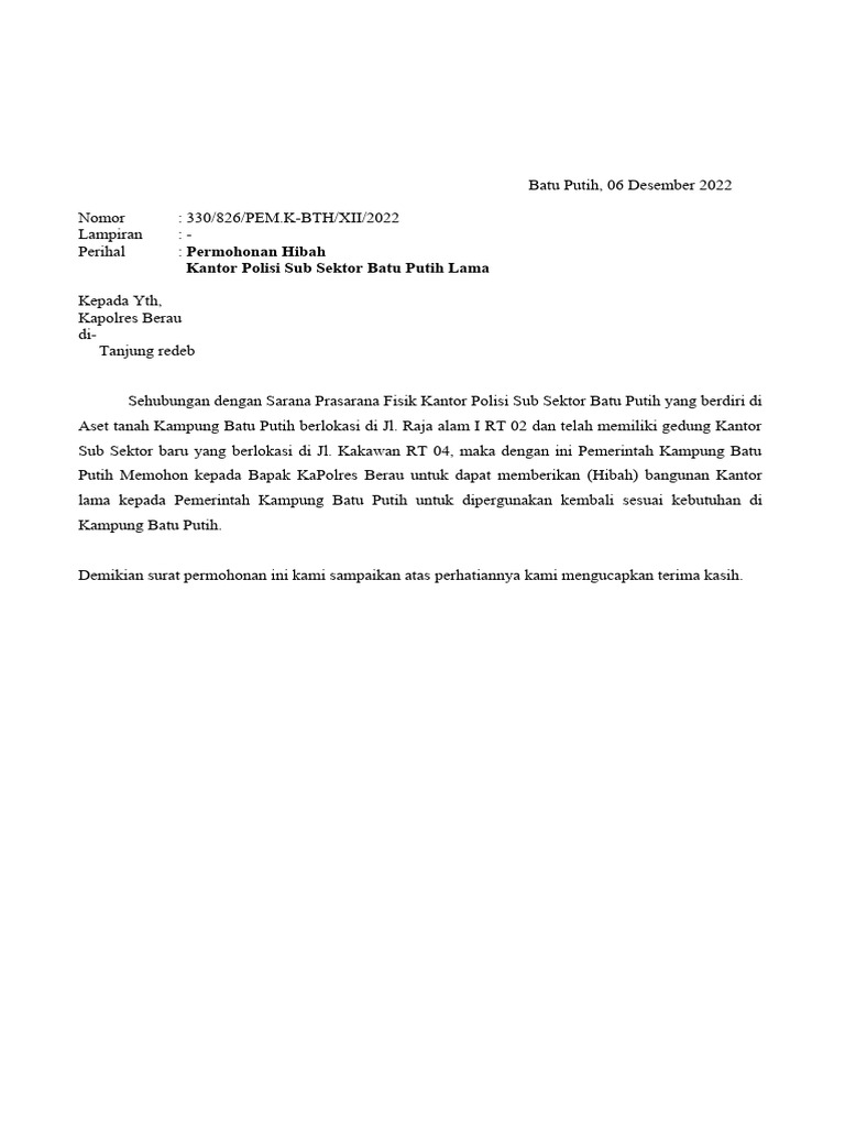 Surat Permohonan Ke Kapolres Pdf