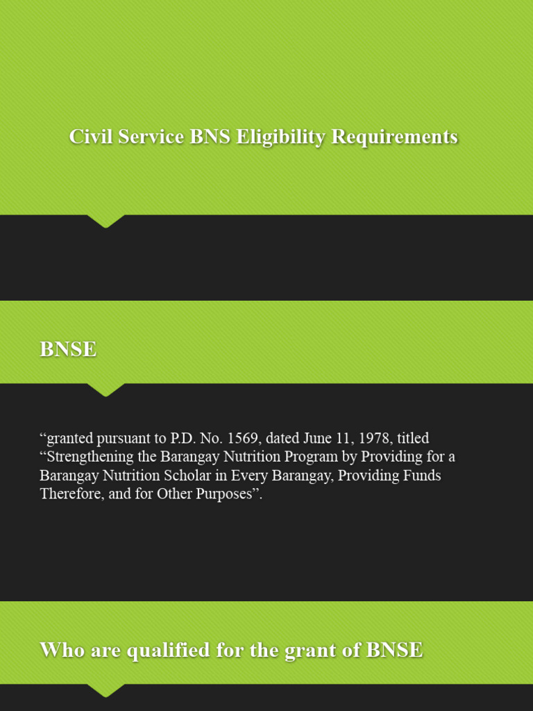BNS Civil Service Eligibility Guide | PDF | Identity Document | Government