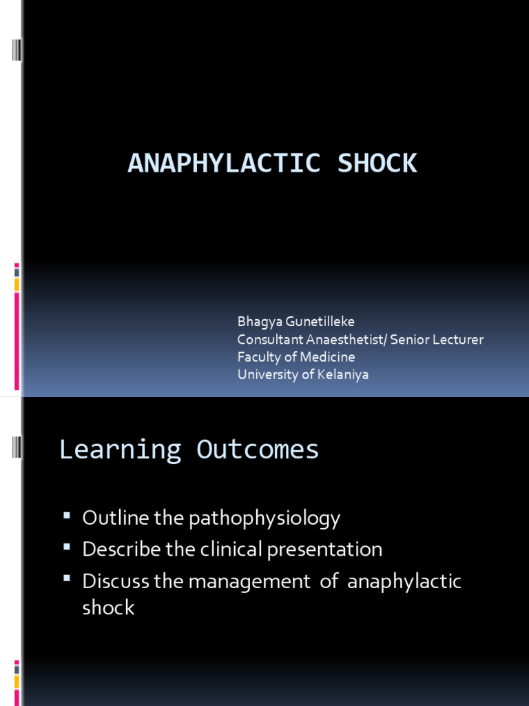 Anaphylactic Shock | PDF | Shock (Circulatory) | Clinical Medicine
