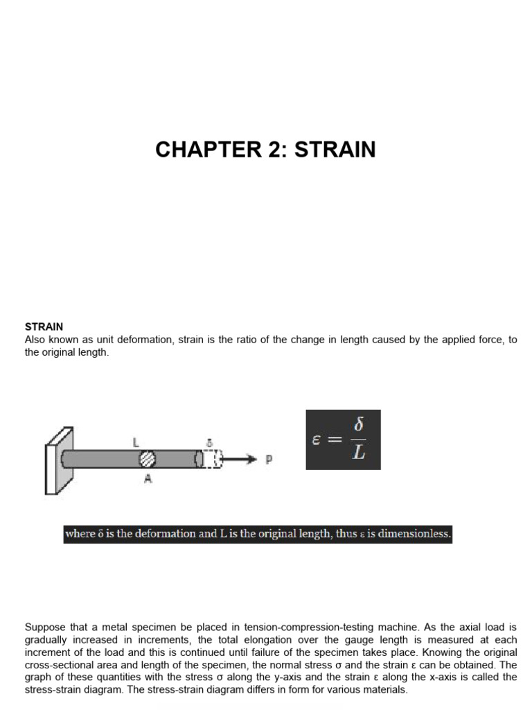 2 Strain | PDF | Deformation (Engineering) | Strength Of Materials