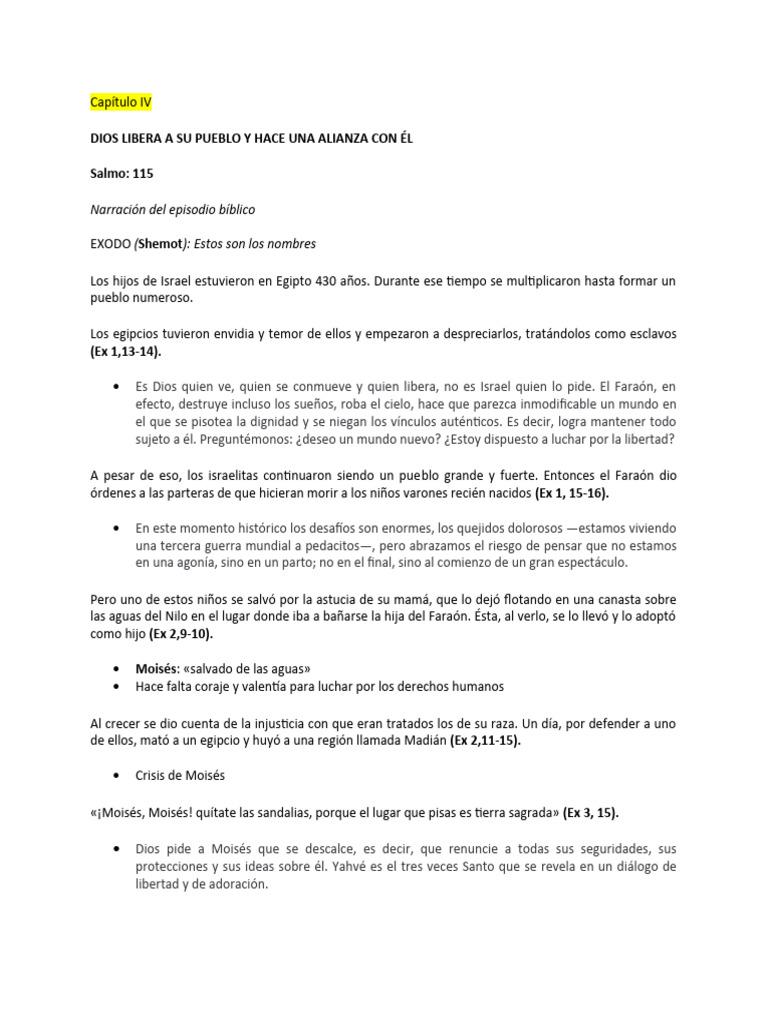 DIOS LIBERA A SU PUEBLO | PDF | Moisés | Libro del éxodo
