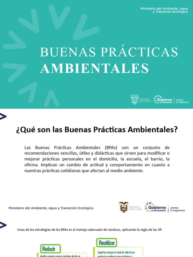 Buenas Prácticas Ambientales Esenciales | PDF | Residuos | El plastico
