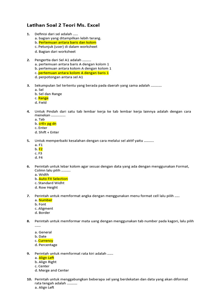 Latihan 2 Excel | PDF