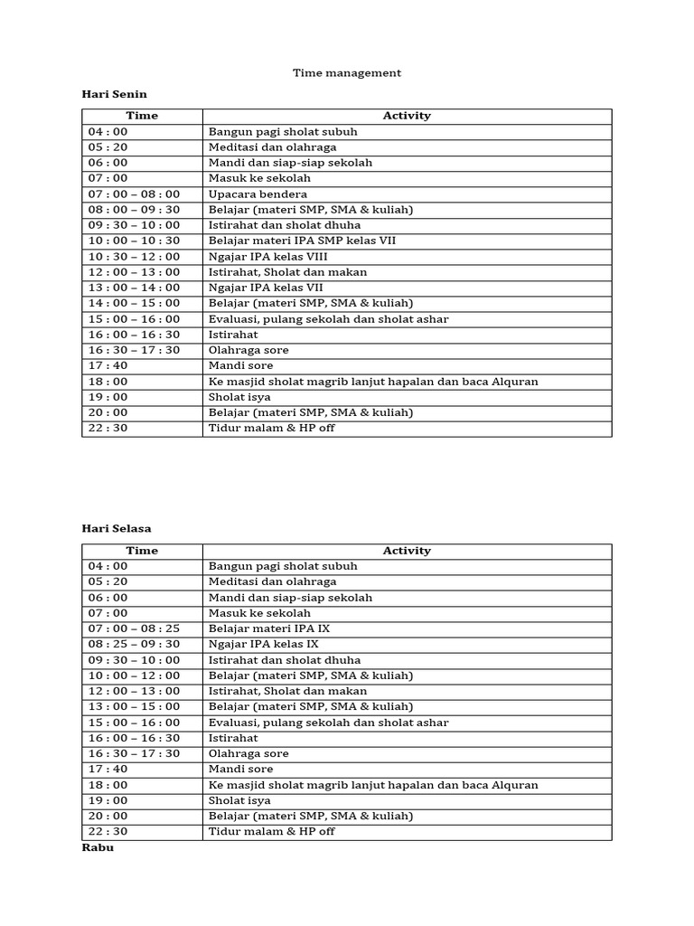 Time Management | PDF