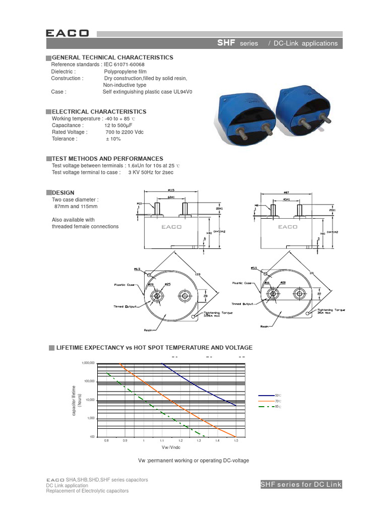 EACO SHF Capacitors | PDF | Capacitor | Physical Quantities