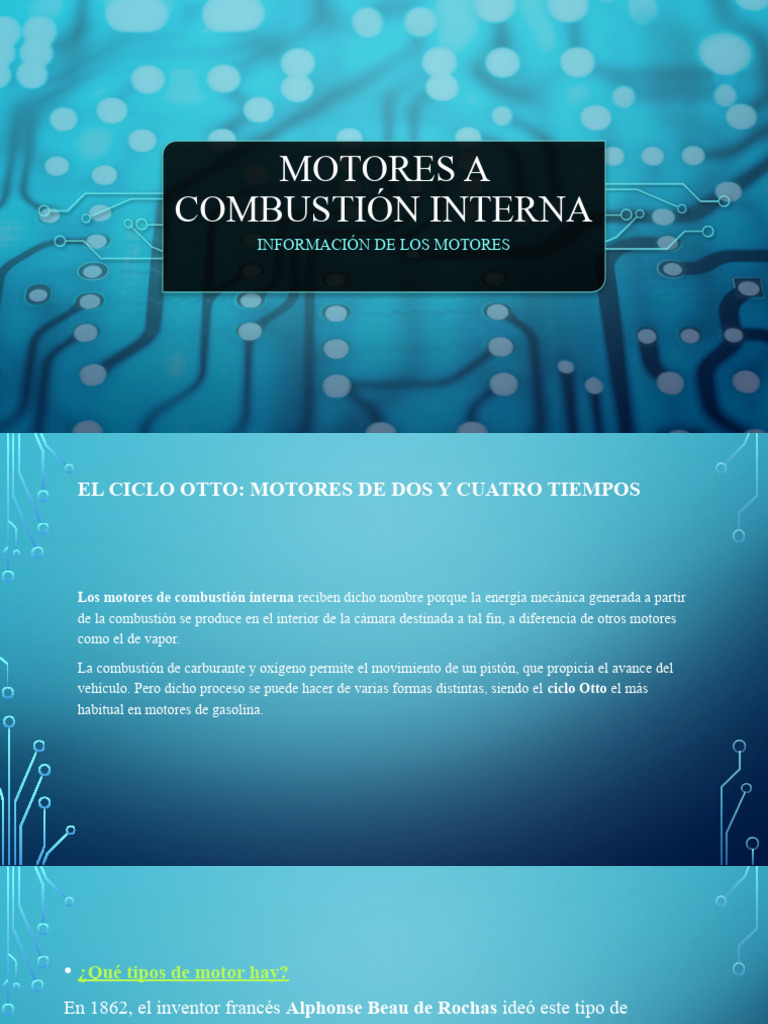 Motores A Combustión Interna Presentacion | PDF