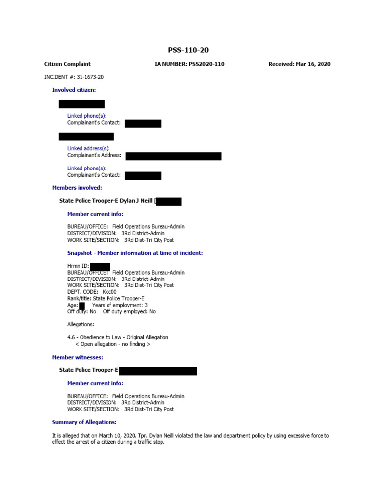 PSS2020-110 | PDF | Police Brutality | Traffic Stop