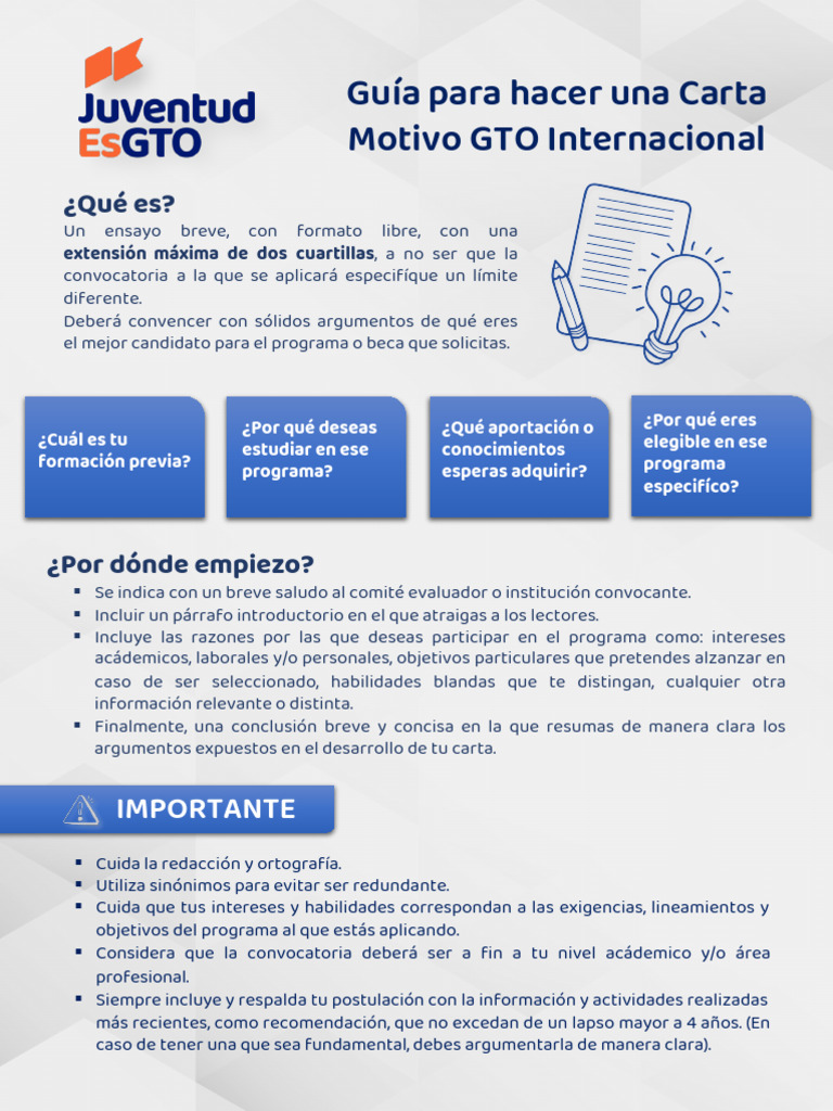 Guía para Carta de Motivo GTO | PDF