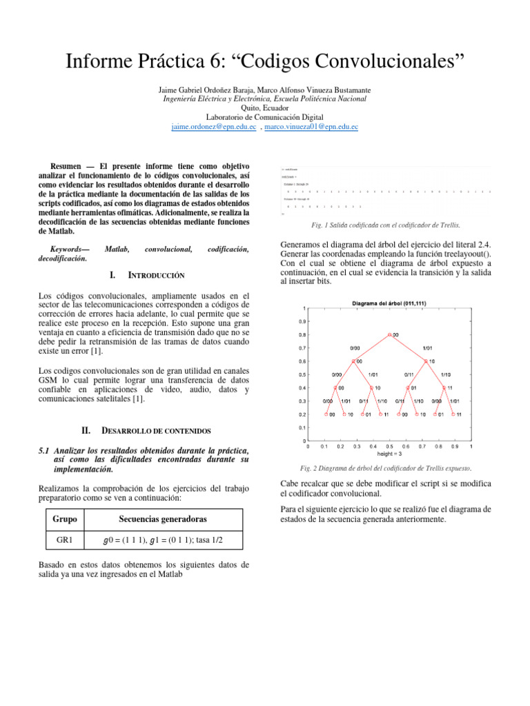 Análisis de Códigos Convolucionales | PDF | Informática | Ingeniería Informática