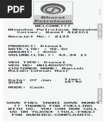 Diesel Receipt from Anuradha Gas Station | PDF