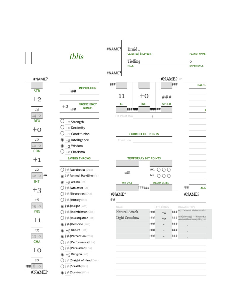 D&D 5th Edition Character Sheet - GSheet v2.1 | PDF | Dungeons ...