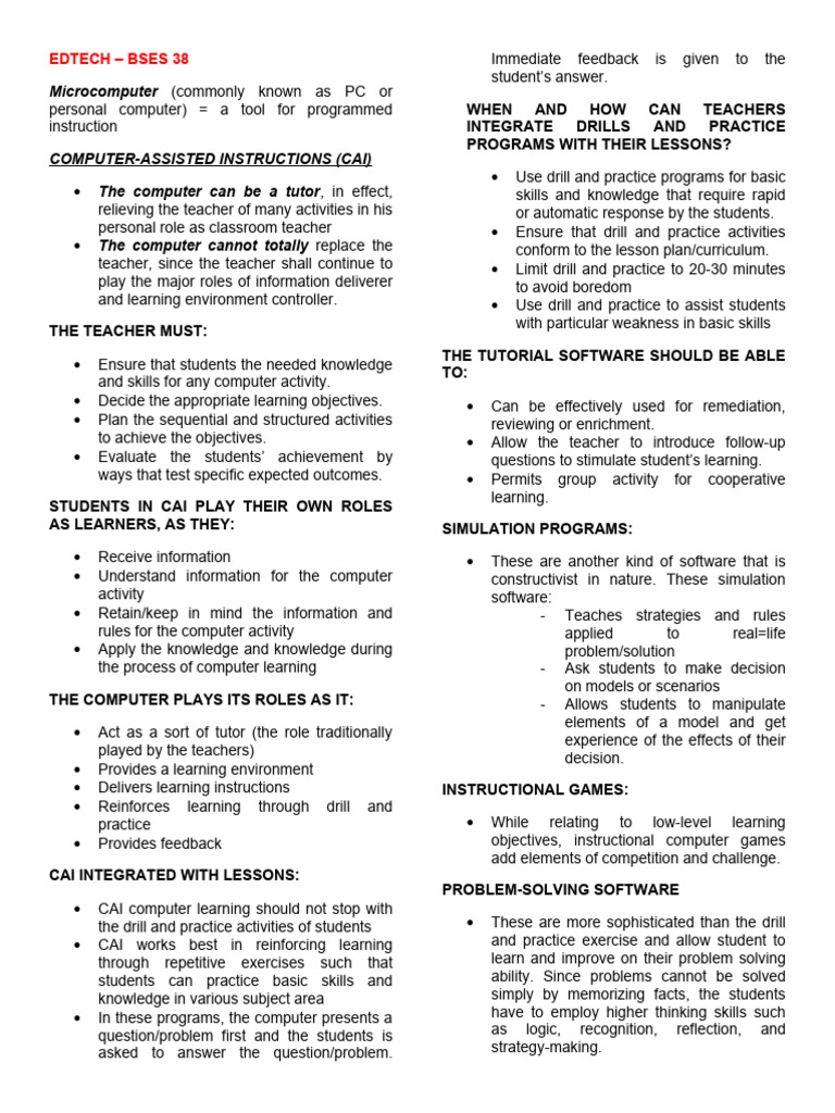 EDTECH Reviewer | PDF | Constructivism (Philosophy Of Education) | Internet