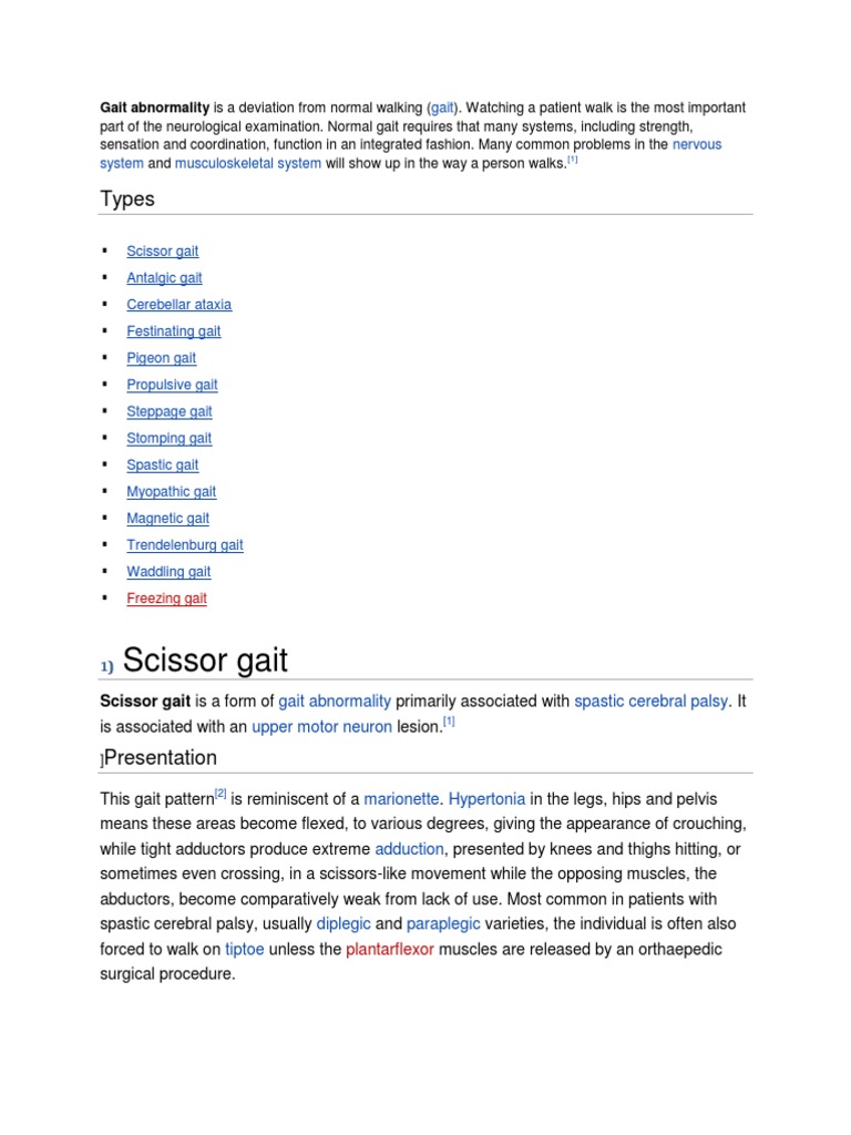Gait Abnormality Pdf Human Anatomy Medicine