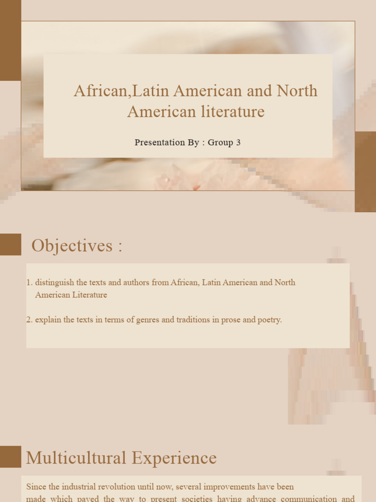 African, Latin American and North American Literature: Presentation By ...