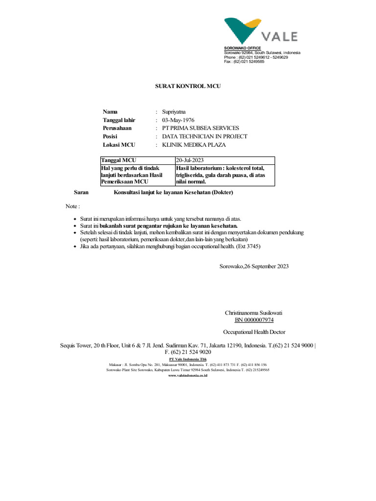 Surat Kontrol Supriyatna 2 Pdf