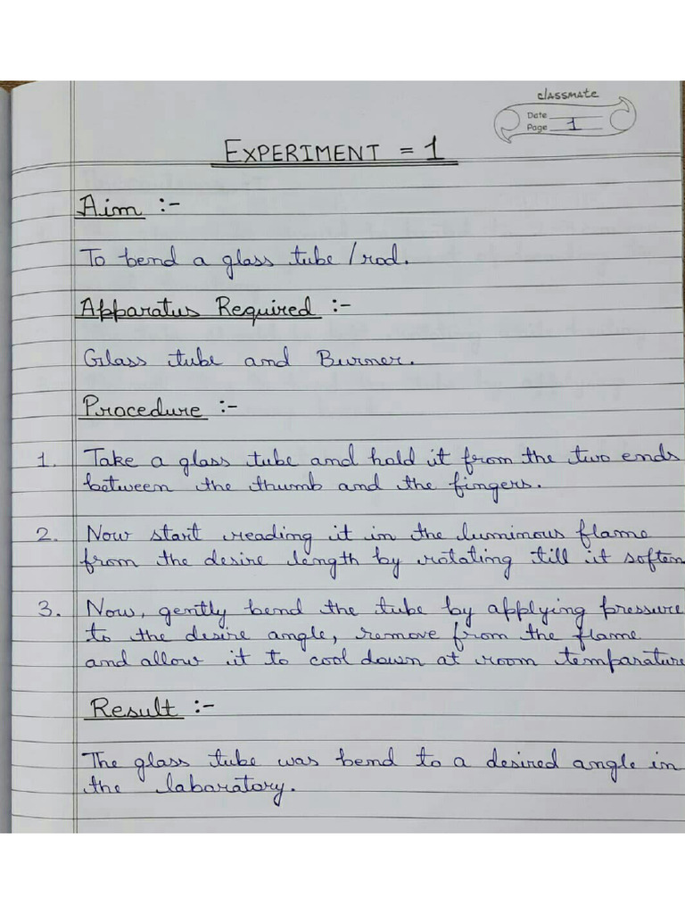 Class 11 Chemistry Experiments 1,2,3,4&5 | PDF