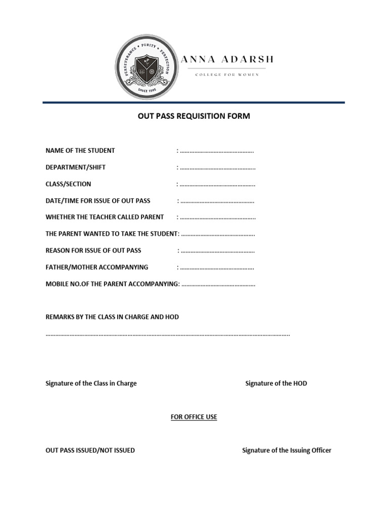 Out Pass Requesition Form | PDF