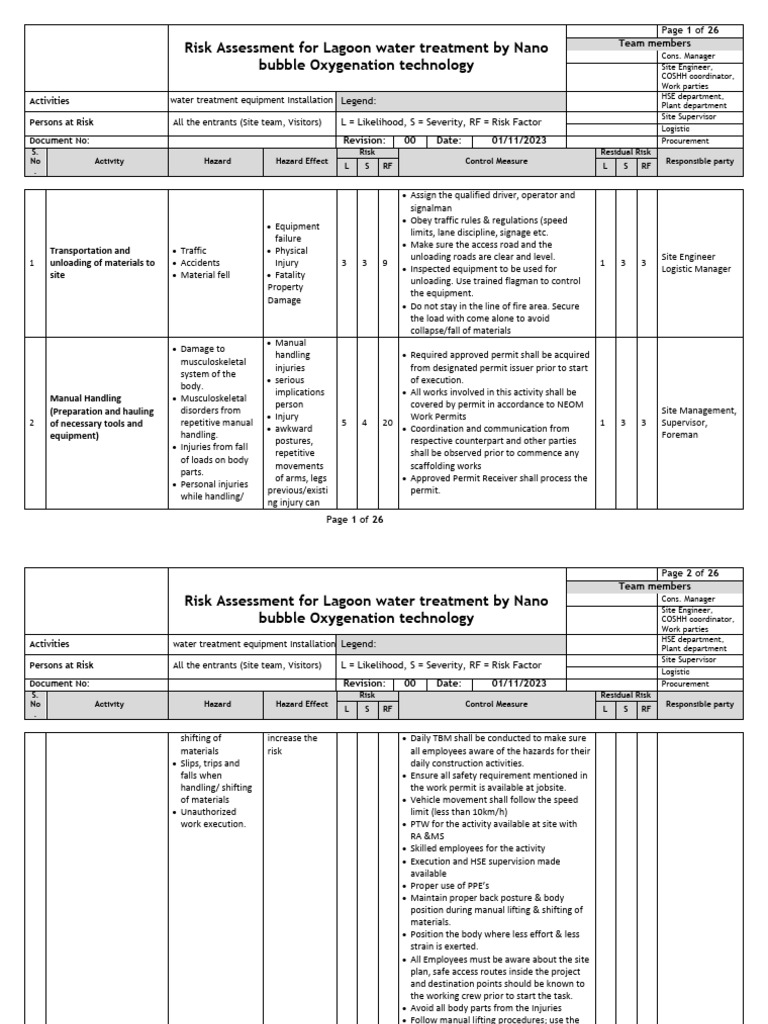 Risk Assessment | Download Free PDF | Forklift | Risk