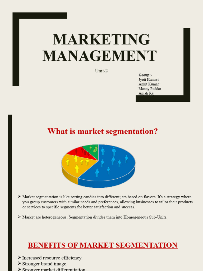 Marketing Management PRESENTATION | PDF | Marketing | Market Segmentation