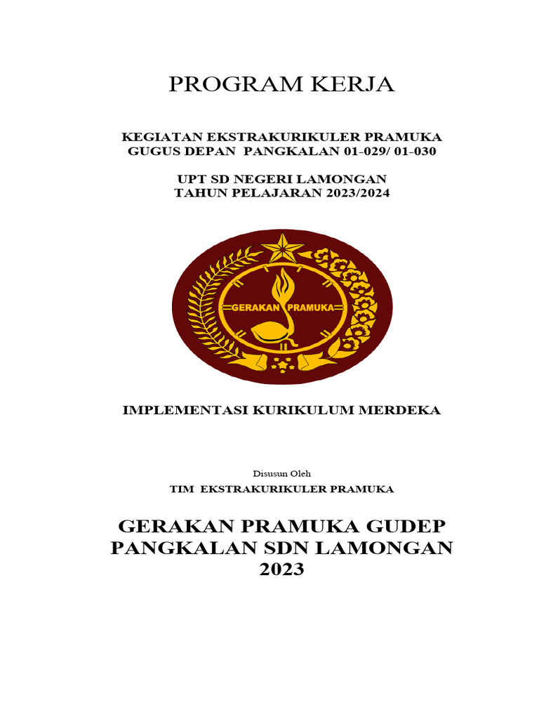 Program Kerja Pramuka 2023 | PDF