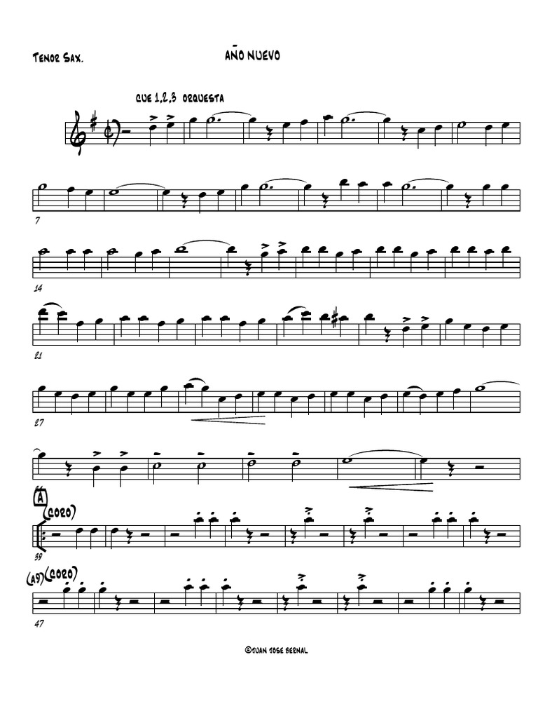 Finale 2009 - (Año Nuevo - Tenor Sax. | PDF